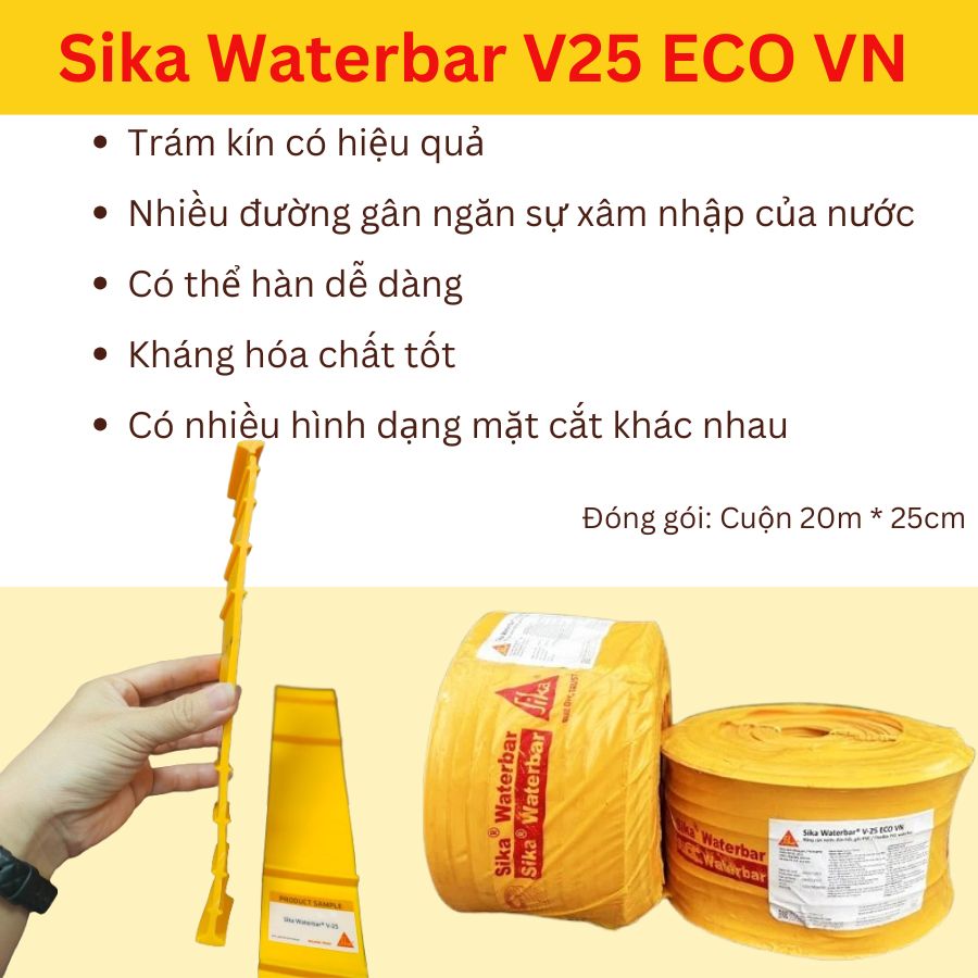 Băng Cản Nước Sika Waterbar V25 ECO VN - shopminhkiet.com